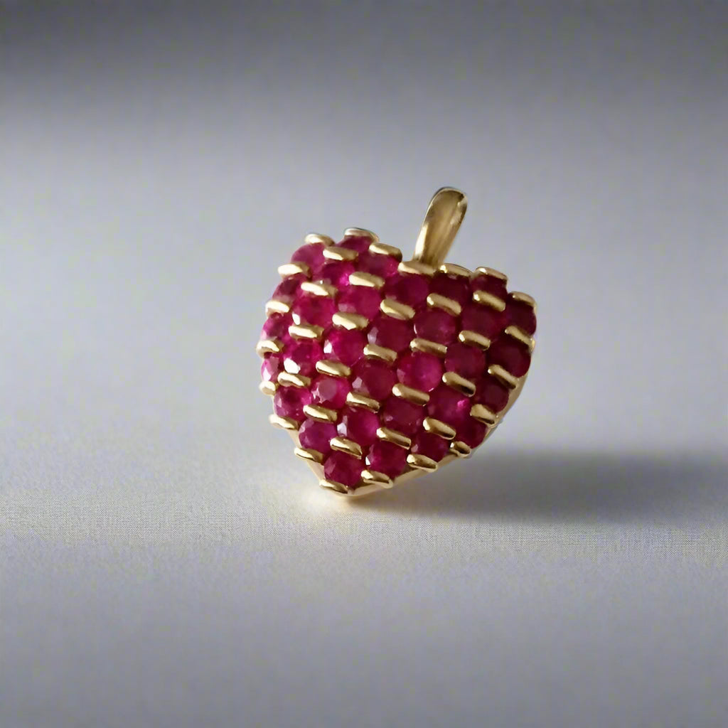 14 kt. Natural Unheated Burmese Ruby Heart Pendant – GLI